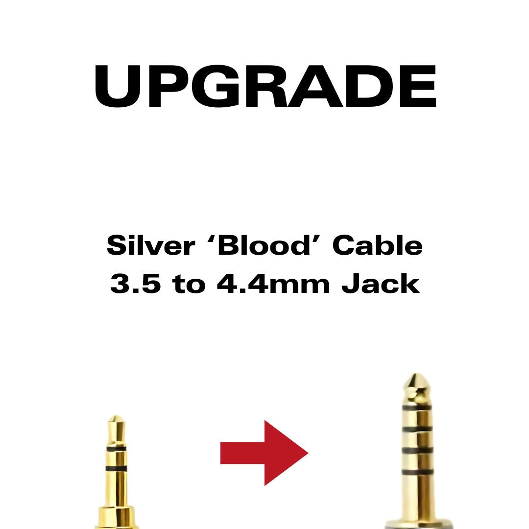 [HBB Duece] Silver 'Blood' Cable upgrade 3.5 to 4.4 Jack | FATFreq